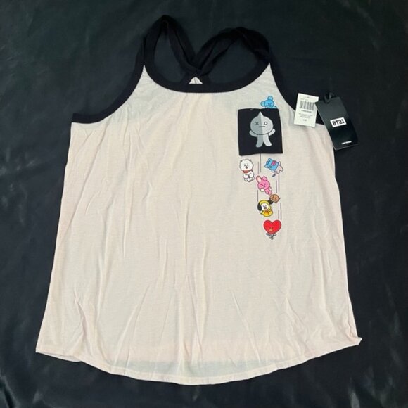 Hot Topic | Tops | Bt2 Hot Topic Falling Characters Pocket Strappy Tank ...